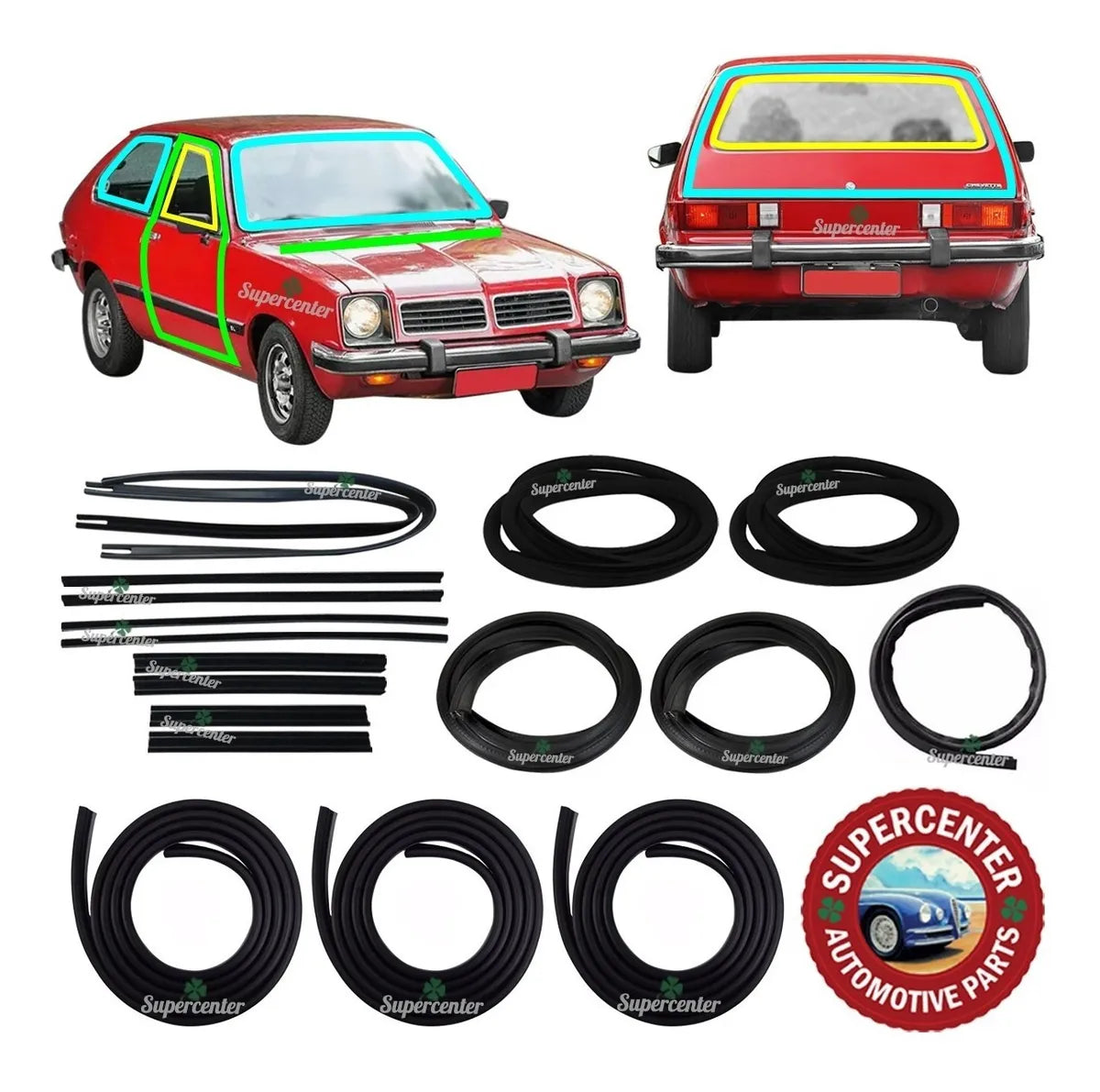 Kit Borracha Porta Parabrisa Canaleta Chevette Hatch 1973 A 1982